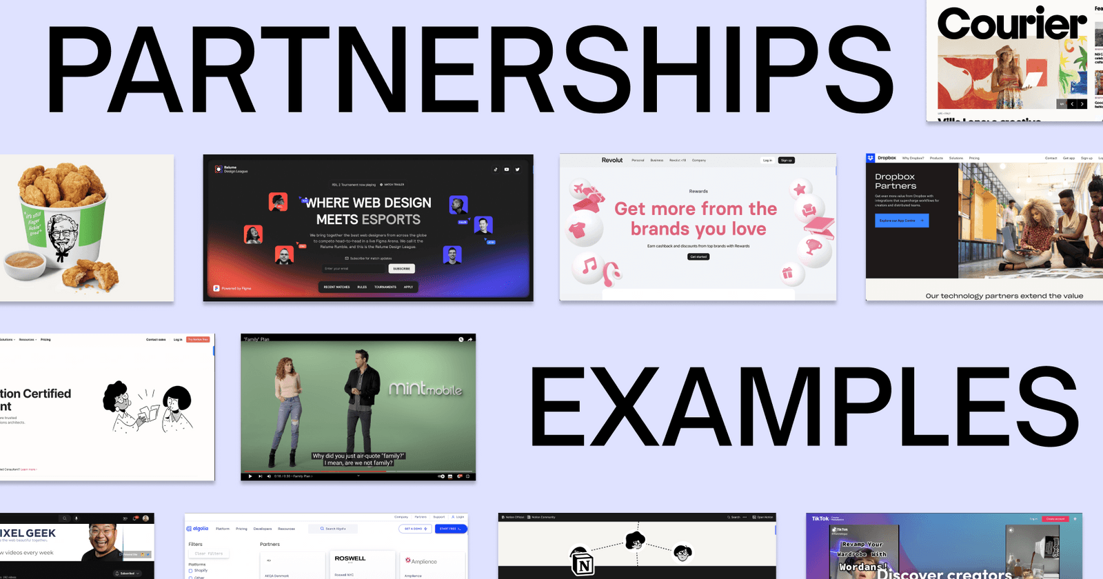 Introducing: “PARTNERSHIPS EXAMPLES” 🖤